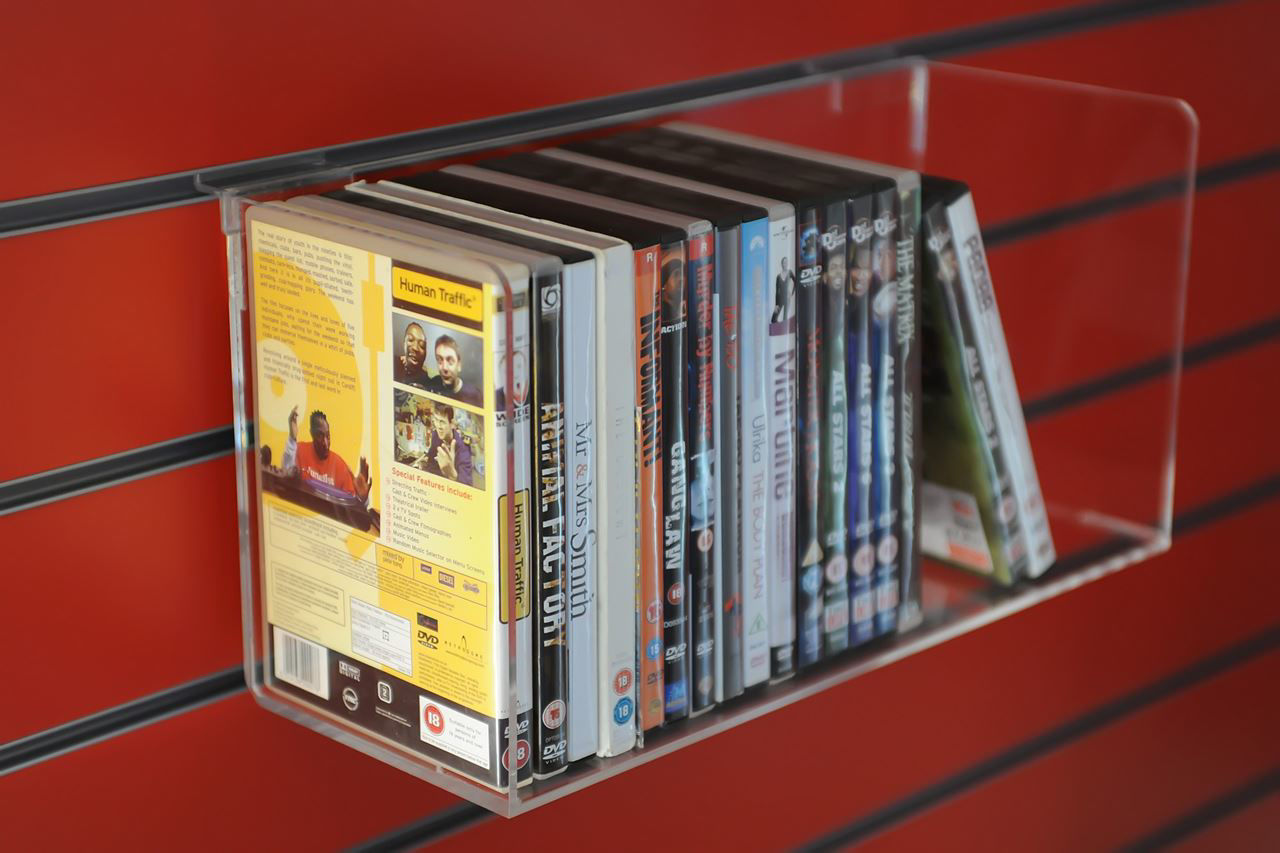 400mm Acrylic Slatwall Book Shelf | Plasticraft Displays
