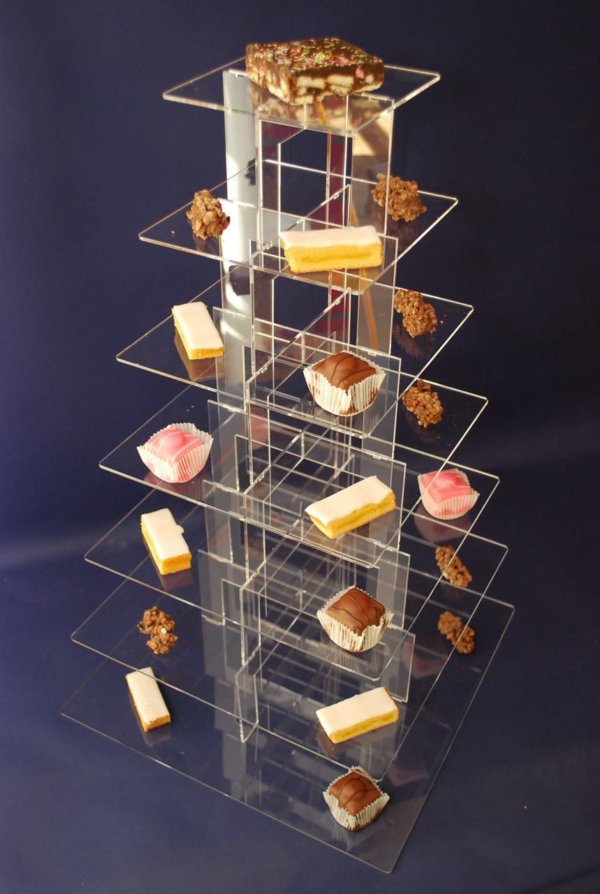 7 Tier Square Cake Stand | Plasticraft Displays