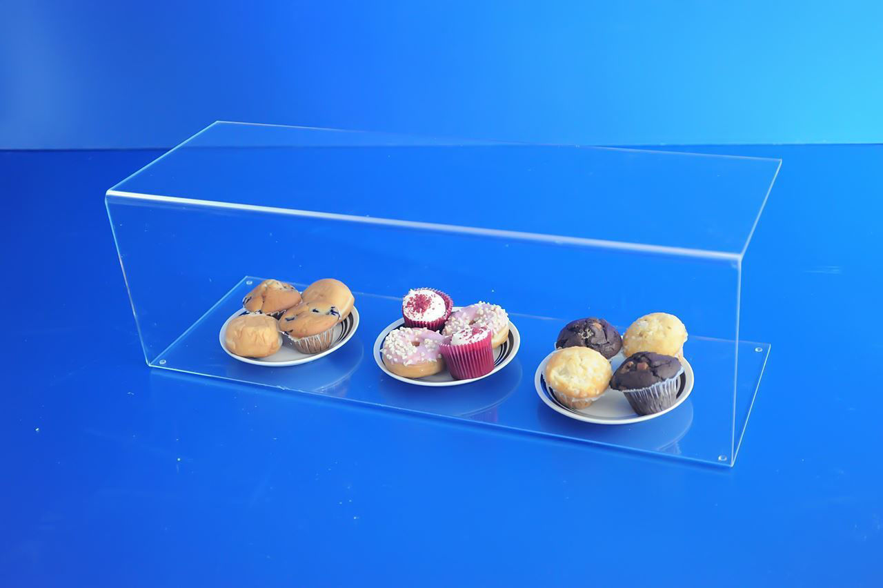 400mm acrylic sneeze guard, bakery food screen | Plasticraft Displays