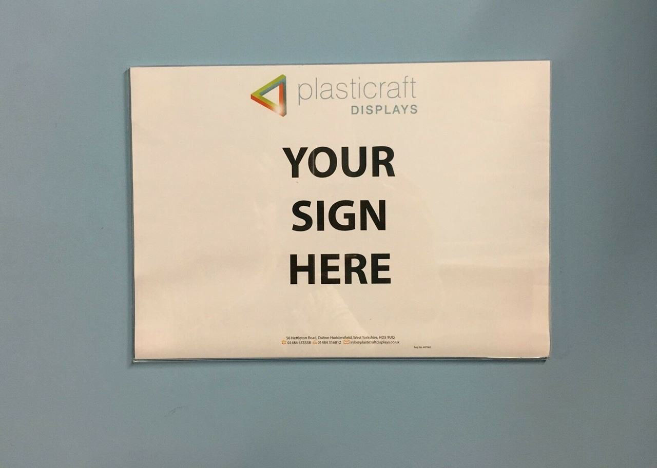 A3 Landscape Flat Fold/Poster Pocket/Shop Sign for Wall Mounting ...