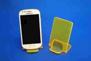 Small Neon Phone Stand Yellow | Plasticraft Displays
